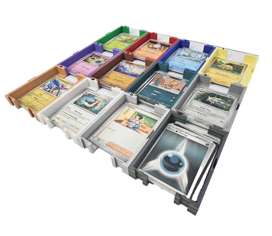 Pokémon TCG Style Sorting Trays – Modular 12-Type Organizer for Bulk ...