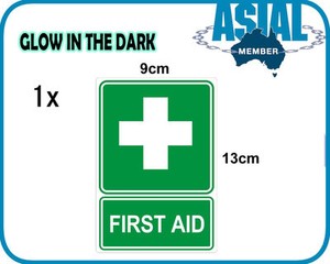 Glow in the Dark FIRST AID UV Vinyl Sign Sticker Safety Box Kit ...