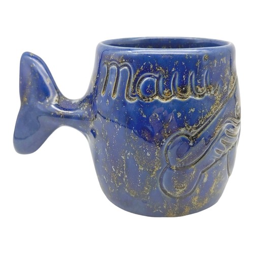 Doug Wylie Whale Tail Coffee Mug - 18oz Large Blue Whale Maui Hawaii ...