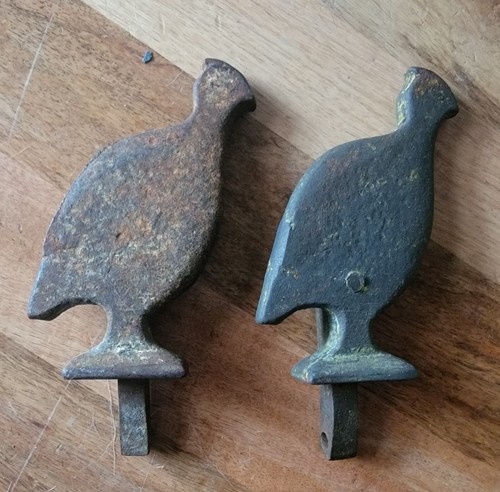 Pair Early 20th Century Cast Iron Pheasant Carnival Shooting Gallery ...