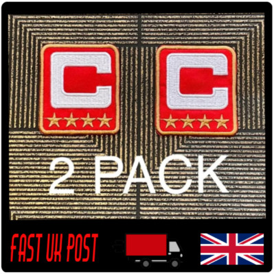 Captains Patch Sports NFL style American Football White and Gold on Red ...