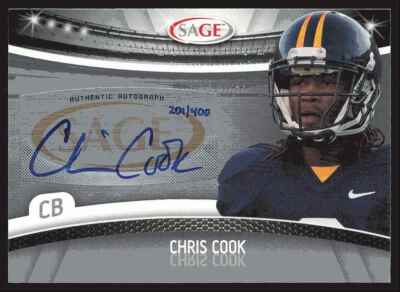 FB Chris Cook 2010 SAGE Autographs Silver 201/400 Virginia Cavaliers #A ...