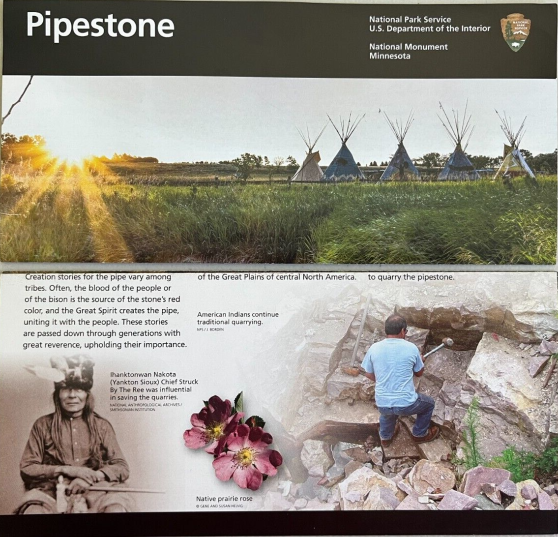 2025 PIPESTONE MONUMENT - MN NATIONAL PARK SERVICE UNIGRID BROCHURE/MAP ...