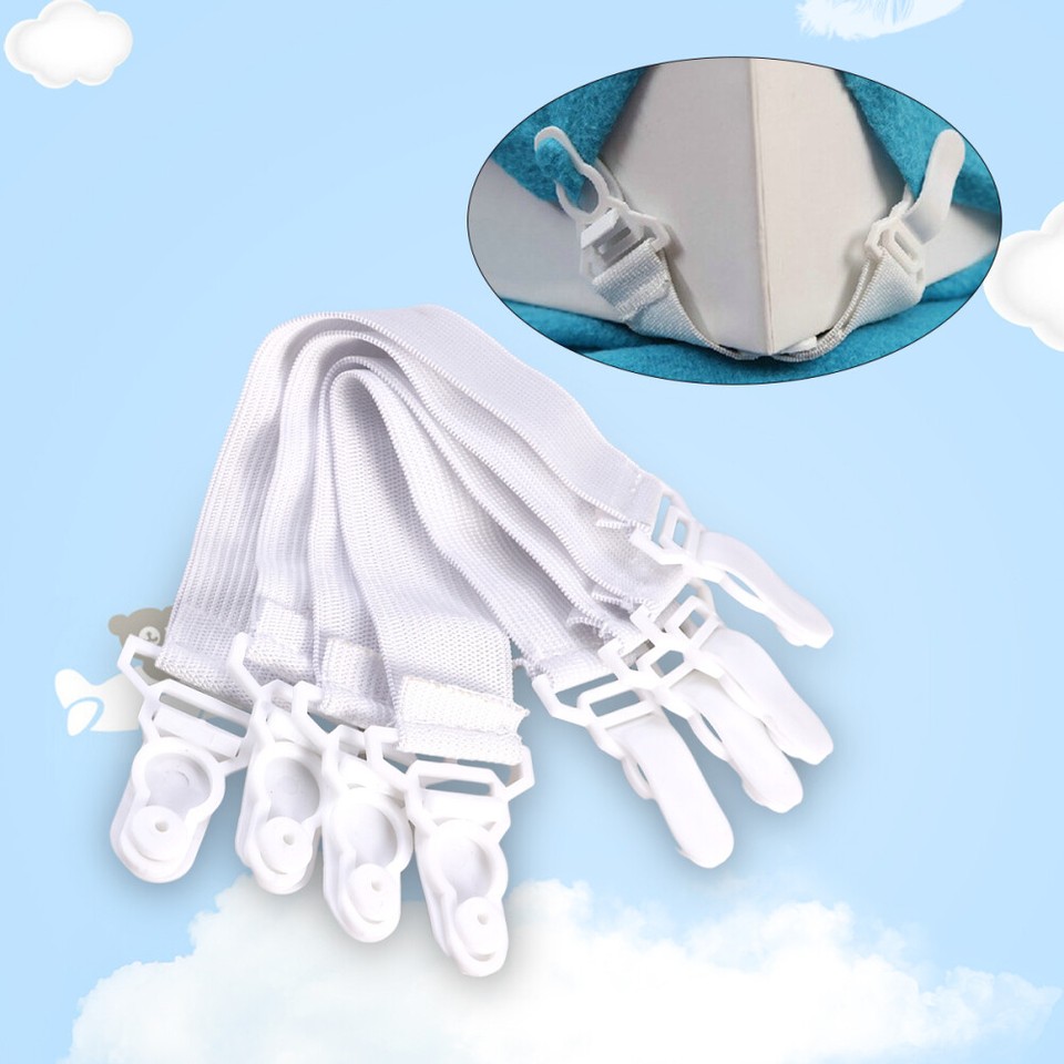 4 Pcs Fastening Belt Hook Mattress Clips Button Style Elastic Garters ...