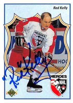 Red Kelly autographed Hockey Card Detroit Red Wings 1991 Upper Deck ...