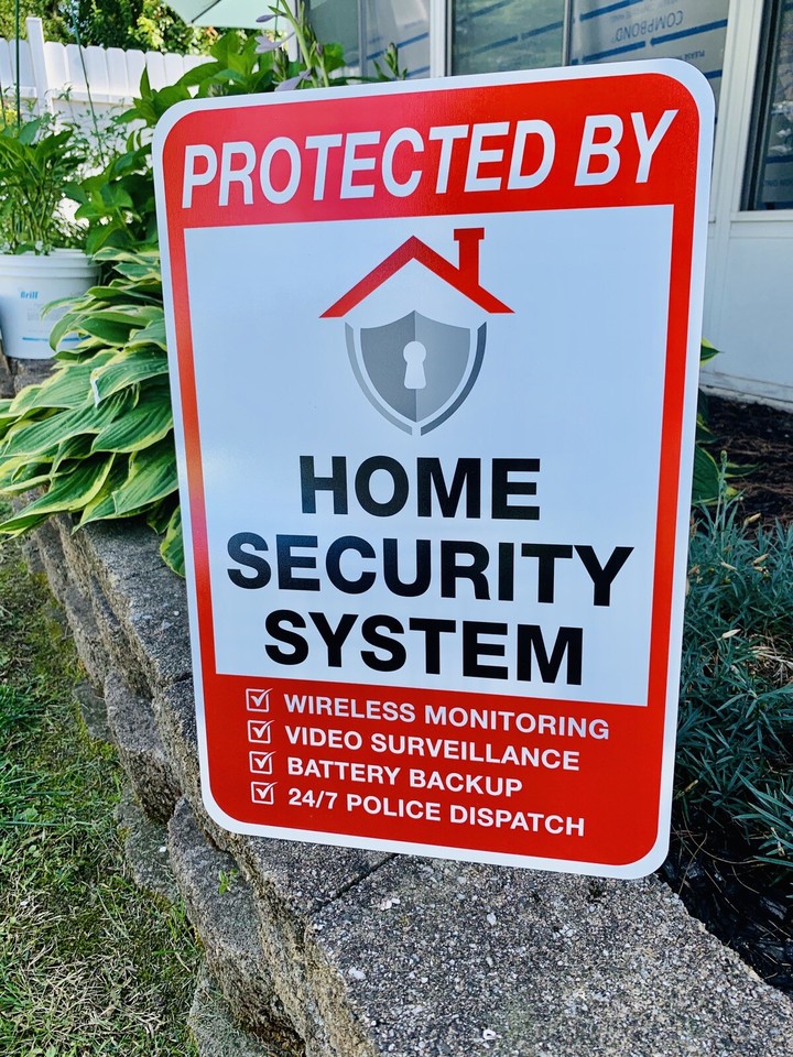 Home Security Sign 12” X 18” .040 Gauge Aluminum NEW! Full Color! | eBay