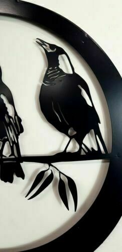 Trio of Magpie Black Metal Home Garden Decor Wall Art Decorative Plaque ...