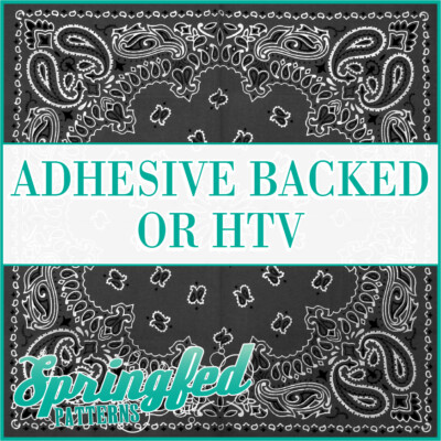 BANDANNA in Dark Grey Pattern Adhesive Vinyl or HTV Heat Transfer Vinyl ...