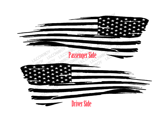 Distressed Flag Graphic Decal Side body Fits any Truck Dodge Ram ...