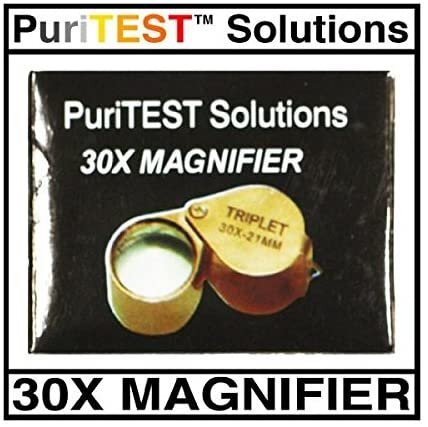 30x Magnifier Eye Loupe Lens Testing Inspecting Gold Silver Jewelry 999 ...