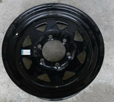 SINGLE 15" X 6" TRAILER WHEEL 6 LUG ON 5.5" - BLACK TRIANGLE | eBay