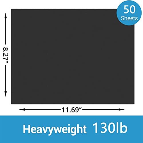 50 Sheets Extra Heavy Weight Black Cardstock Paper 130 lb/350GSM A4 ...