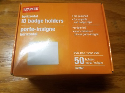 Staples Horizontal ID Badge Holders Horizontal Box of 50 | eBay
