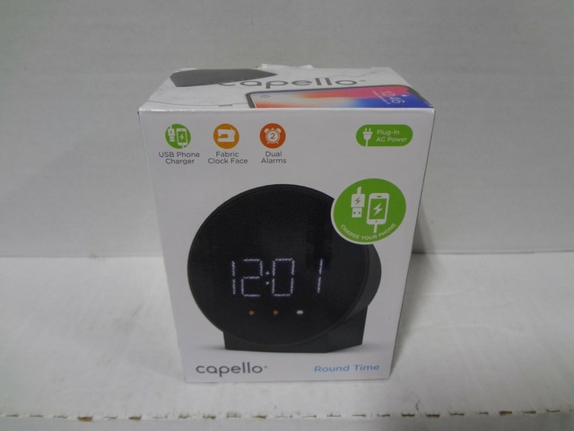 Small Round Alarm Table Clock Black - Capello for sale online | eBay