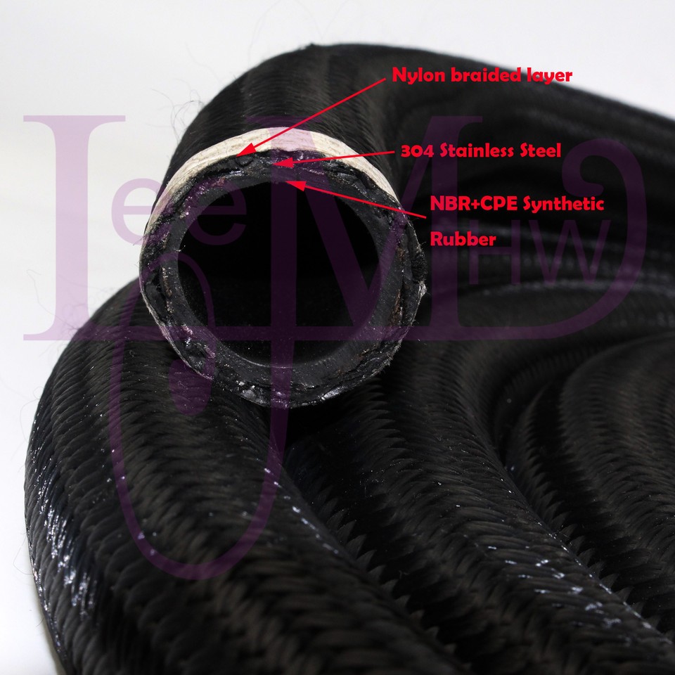 20-AN AN20 NYLON STEEL BRAIDED OIL FUEL GAS Radiator LINE HOSE ADAPTOR ...