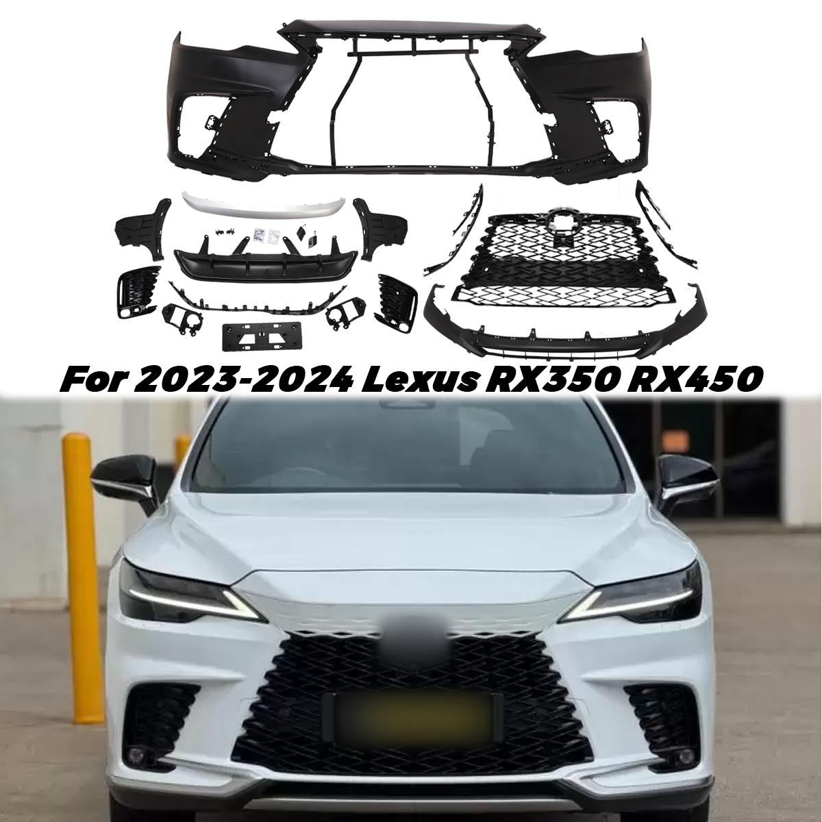 New Front Bumper Conversion kit Fits 2023 2024 Lexus RX350 RX 450h F ...