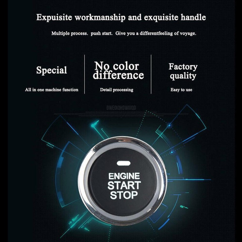One-button Car Engine Start Stop Push Button Keyless Entry Starter ...