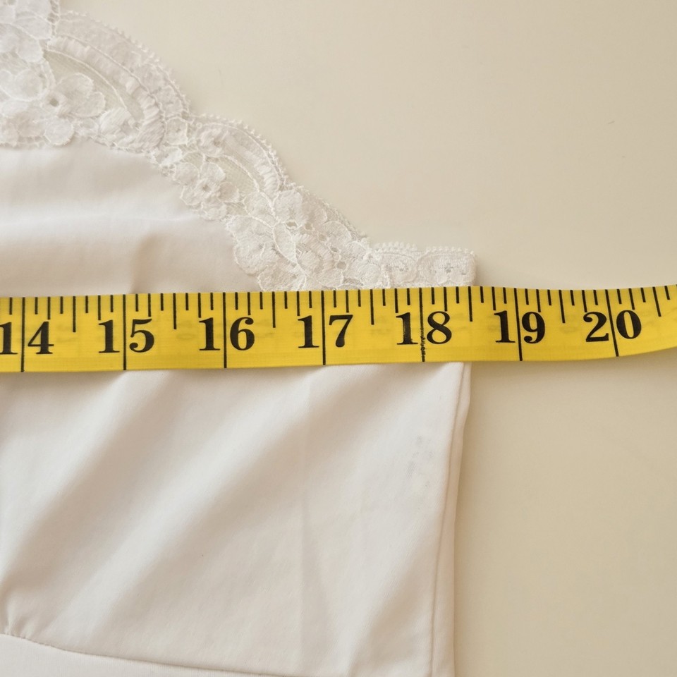 Vintage ShadowLine White Full Slip Size 40 Nylon Lace Nightgown Lingerie USA | eBay