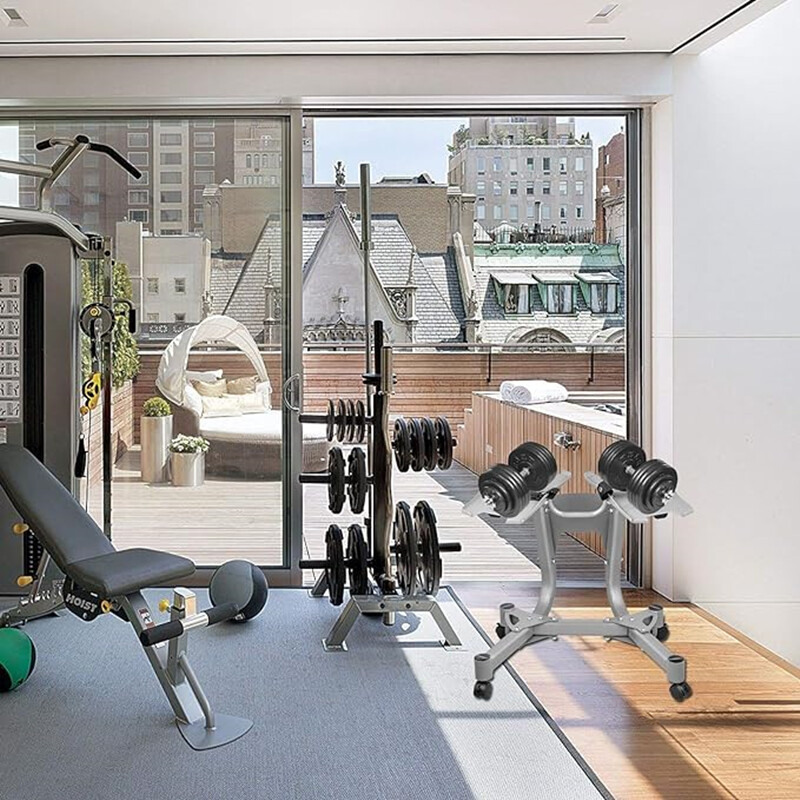 Adjustable Dumbbell Rack Stand 220LBS For 552 1090 Dumbbell W/ Wheels ...