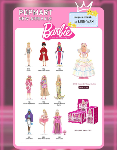 POP MART Barbie Style Icon Series Blind Box Figure one set(9pcs) ne ...