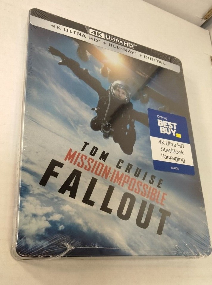 Mission Impossible Fallout Steelbook (4K+Blu-ray+Digital)-NEW- Box ...