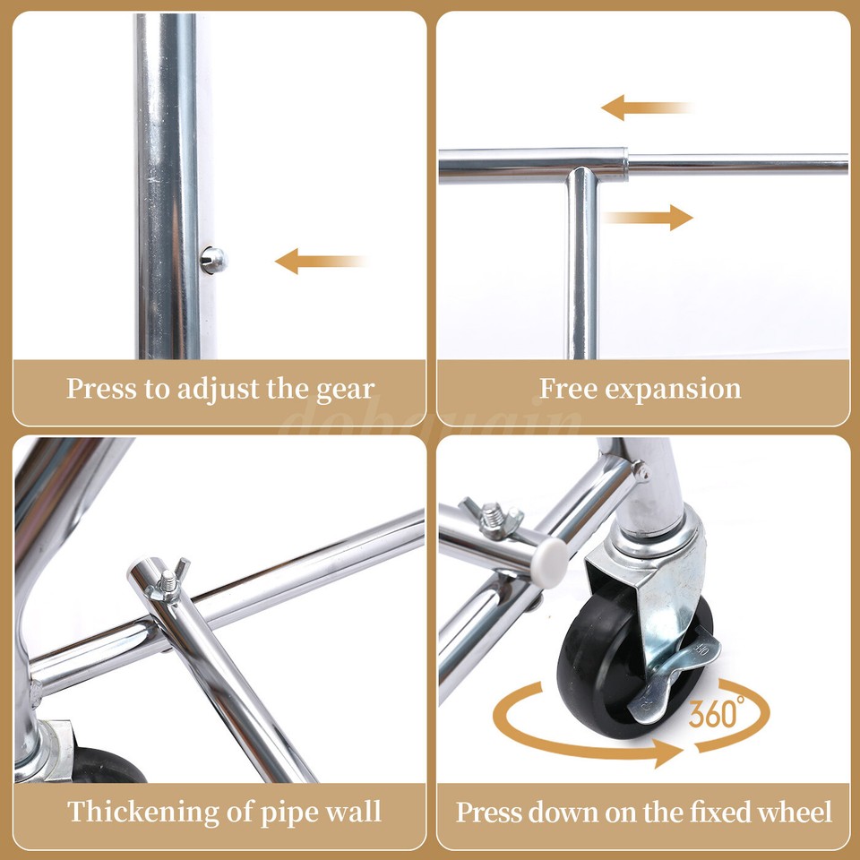 Heavy Duty Garment Rack Rolling Clothes Rack Collapsible Clothing Rack ...