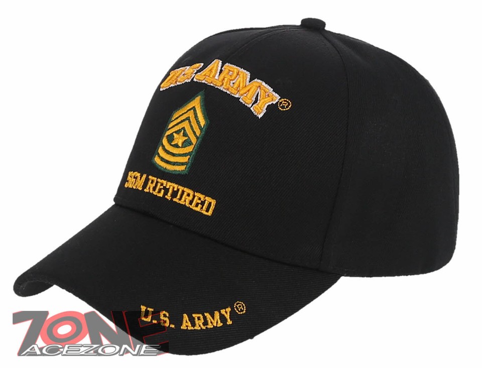 NEW! US ARMY SGM RETIRED BASEBALL CAP HAT BLACK | eBay