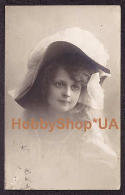 OLD ANTIQUE Glamour POSTCARD Photo PORTRAIT Children CHILD PRETTY YOUNG ...
