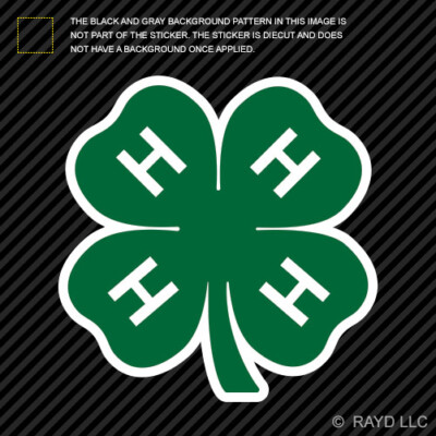 4-H Green Clover Sticker Premium Die Cut Vinyl 4h food agriculture | eBay