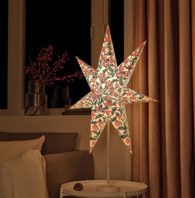 Ikea STRALA Star Light Pendant Table Lamp Shade Berry Lingonberry And ...