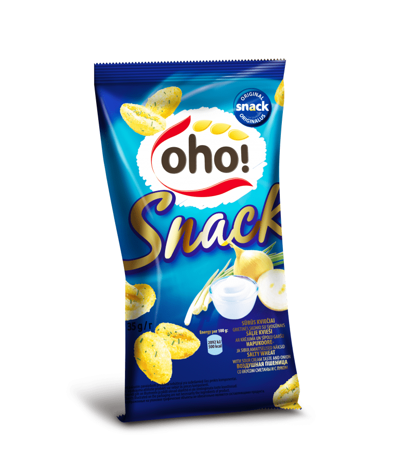 24 OHO SOUR CREAM & ONION Flavor Puffed Salty Wheat Snacks Crisps 35g 1 ...