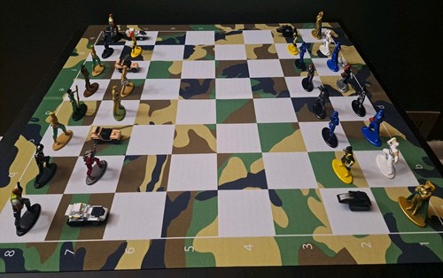GI Joe Battle Chess with Jada Nano Metalfigs and Camo Chess Board ...