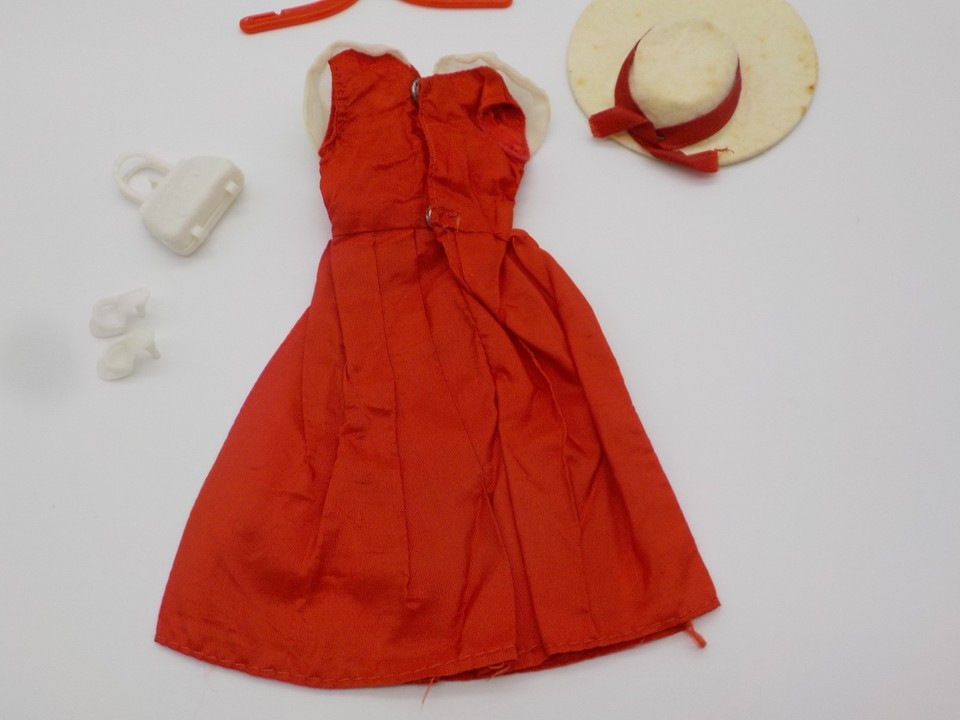 Vintage Barbie Clone Vintage British Crown Colony After 5 Red Dress Hat ...