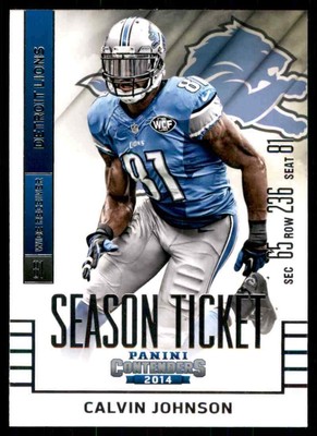 2014 Panini Contenders Football Cards Calvin Johnson #58 (59474) | eBay