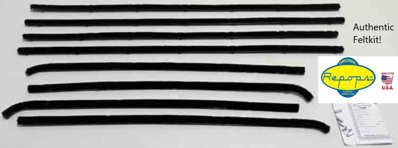 65 66 67 68 69 Corvair 2D Hardtop Door Window Felt Fuzzies Rubber Seal ...