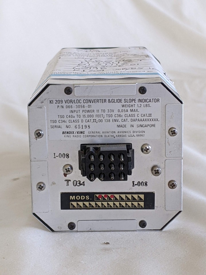 Bendix King KI 209 VOR/LOC Converter & G/S Indicator 066-3056-01 | eBay