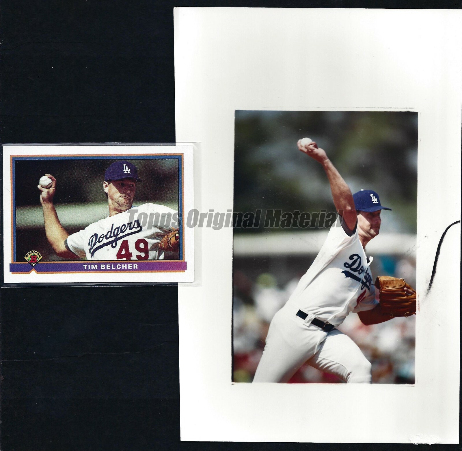 Tim Belcher Dodgers 1991 Topps Bowman Original Extra Photo 5x8 Vault ...