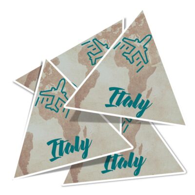 4x Triangle Vinyl Stickers Italy World Travel Airplane #60356 | eBay