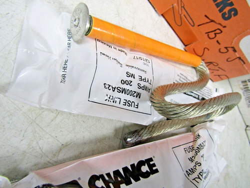 🔥2) NEW HUBBELL CHANCE 200 AMP FUSE LINKS M200MSA23 REMOVABLE BUTTON ...