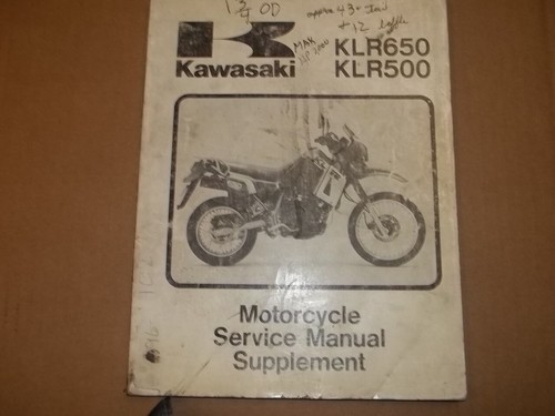 Kawasaki 1987 KLR650, KLR500 Service Manual Supplement 99924-1080-51 | eBay