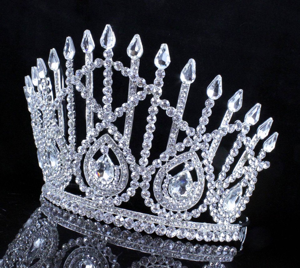 Drop Clear Austrian Crystal Rhinestone Tiara With Hair Combs Crown ...