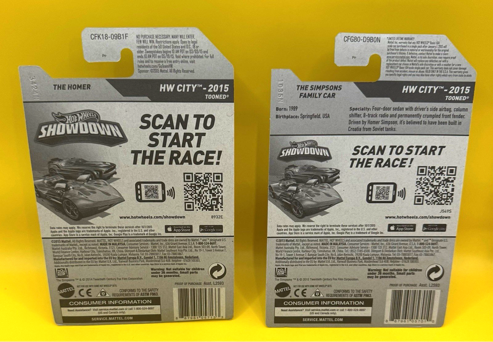 Hot Wheels The Simpsons Family Car & The Homer Lot of 2 Matt Groening ...