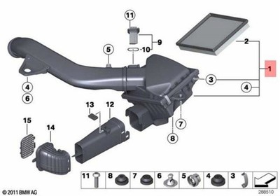 Genuine BMW Hybrid 3 F20 F21 F22 F23 F30 F32 F33 F34 INTAKE MUFFLER ...