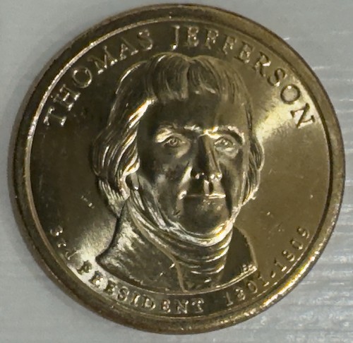 Thomas Jefferson 2007 D Mint 3rd President U.S. One Dollar Coin 1801 ...