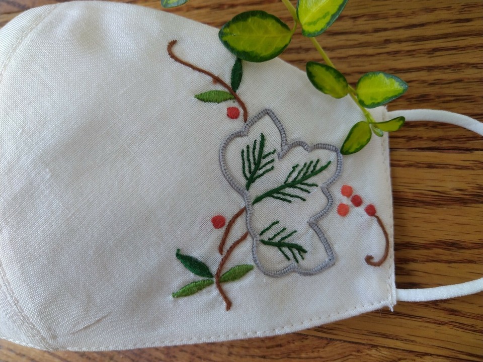 Face Mask washable Reusable 100 Cotton Handmade Hand Embroidered Custom ...