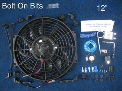 12" Electric Cooling Radiator Fan Kit MG B/MGB 1800 Thermostat ...