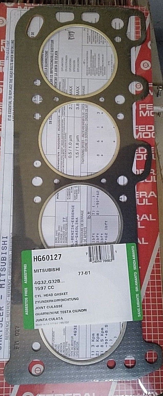 Cylinder Head Gasket Mitsubishi 4G32 G32B Galant L300 Sapporo Tredia ...
