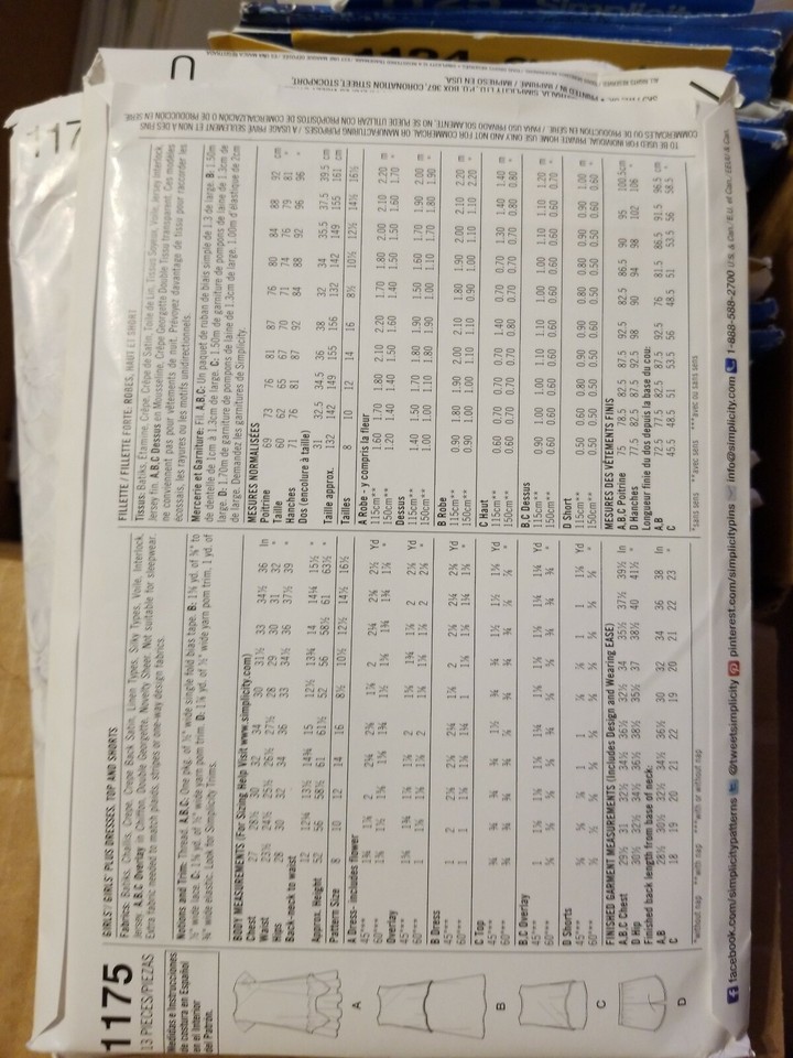 Simplicity Pattern 1175 Sizes 8.5 to 16.5 Girls Plus Dresses Top Shorts ...