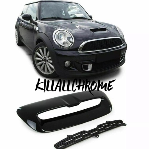 MINI COOPER S JCW R55 R56 R57 R58 GLOSS BLACK RAISED BONNET SCOOP AIR ...