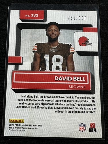 2022 Panini Donruss - Rated Rookie Portrait Studio Series #332 David ...